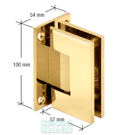 Mirrors and Glass - Shower Door Hinges: Ultimate Polished Brass Shower Door Hinge